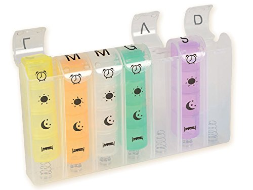 GIMA 25769 Weekly pill box x 4 spring type, Italian language, dosset ...