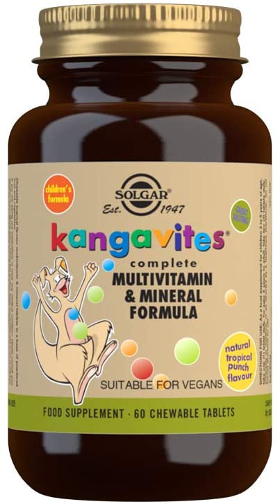 Solgar Kangavites Tropical Punch Multivitamin and Mineral Chewable ...