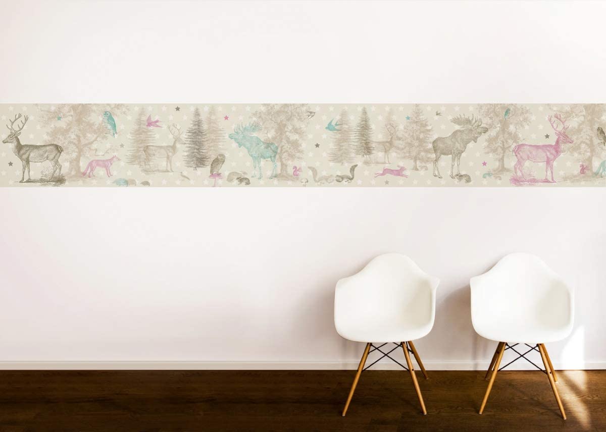 anna wand® design – Extra large Wallpaper Border ”Forest Animals” 450 x ...