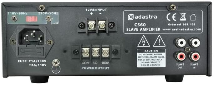 Adastra Compact 100V Slave Amplifier | 60W – BigaMart