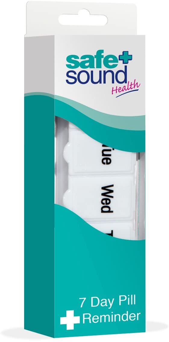 Safe and Sound Mini Pocket Sized 7 Day Pill Box, Pop-open-catch lids ...