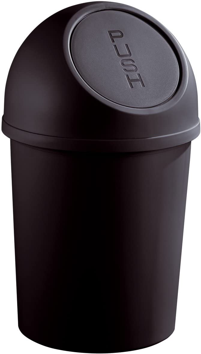 helit H2401195 Plastic Waste Bin with Push Top 13 L Black – BigaMart