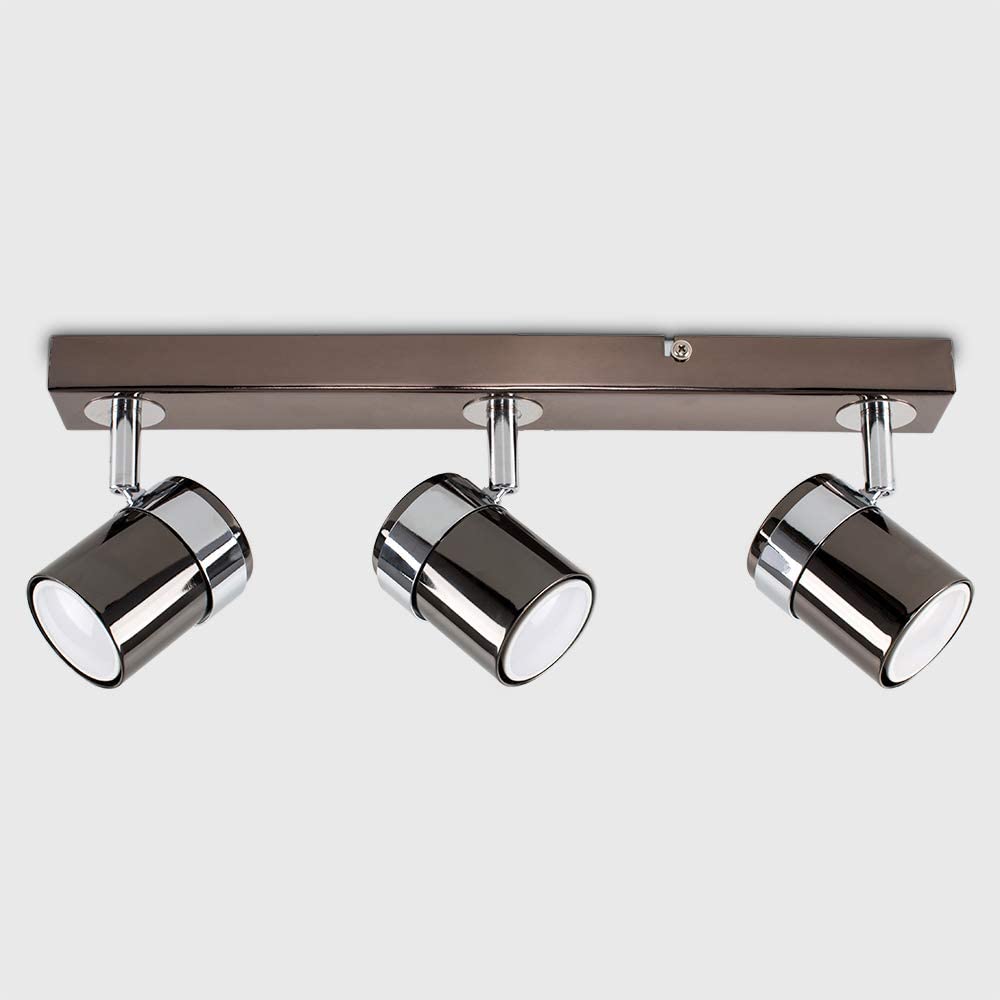 Modern 3 Way Polished Chrome and Black Chrome Finish Straight Bar ...