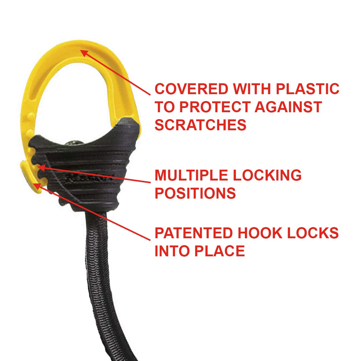 Master Lock 3205EURDAT Bungee with Carabiner Clip, Black, 80 cm Bungee ...
