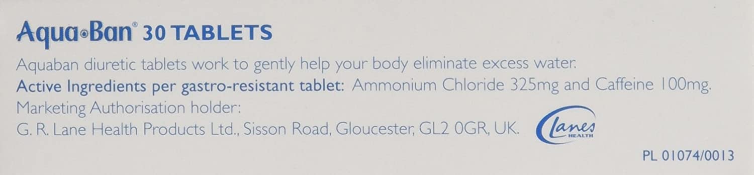 Aqua Ban Eliminates Excess Water, Pack of 30 Tablets - BigaMart