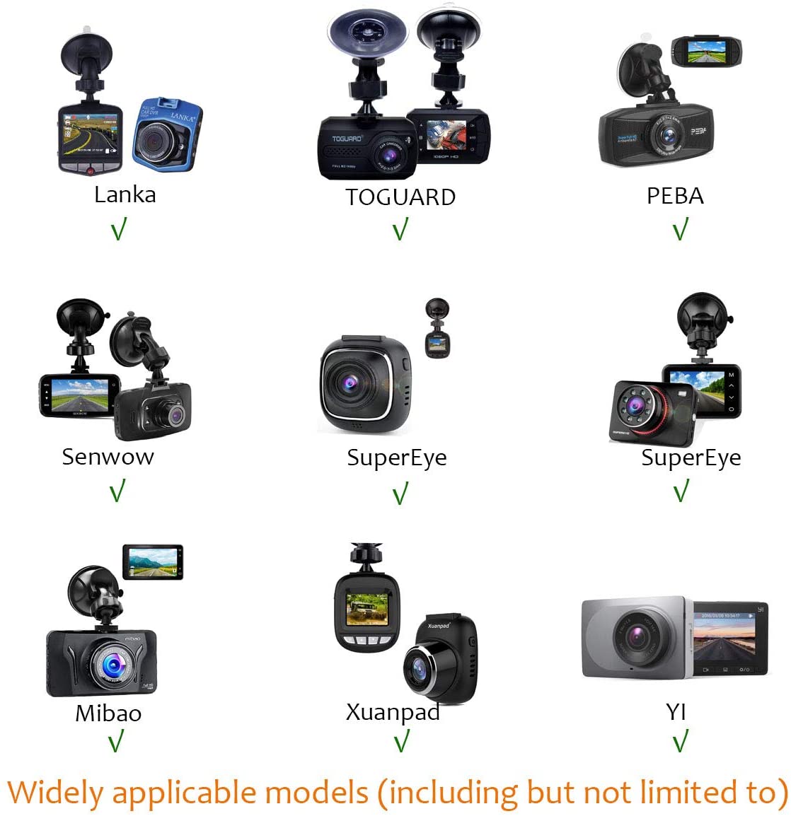 Dash Cam Suction Cup & Glue Adhesive Mount for Dash Cam, Come with 10 ...