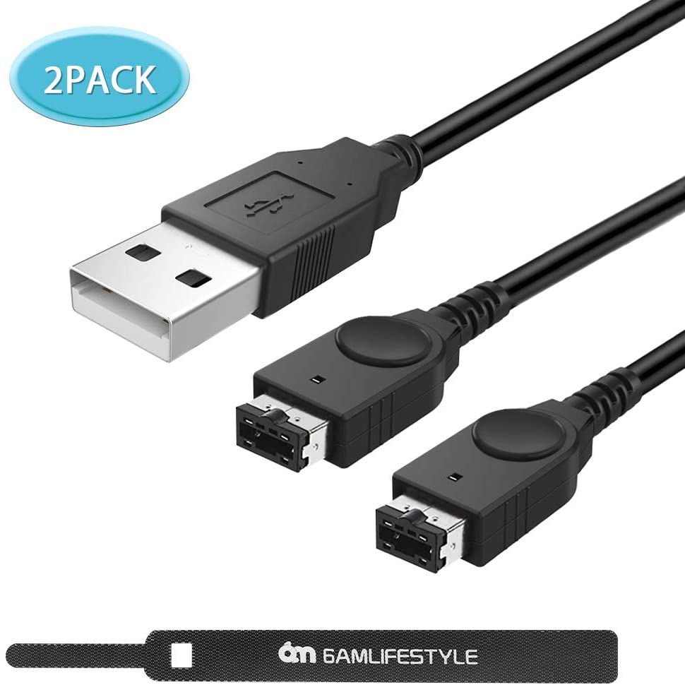 GBA/SP/DS Original Charger Cable 2 Pack, 6amLifestyle USB Power Charging Cable Lead for Nintendo ...