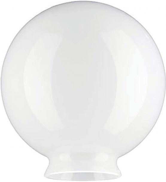 20cm dia. (8”) Splayed Neck Replacement White Glass Spherical Globe ...