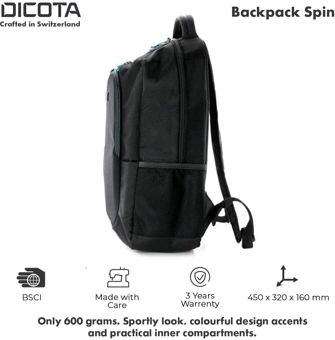 Dicota Spin Backpack Laptop Bag 14-15.6″ – Black – BigaMart
