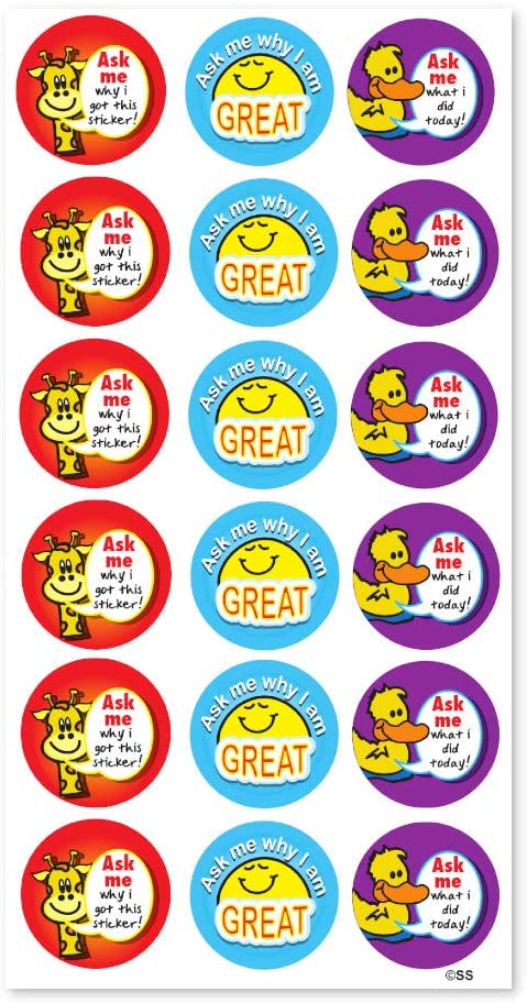 Sticker Solutions Ask Me Why Reward Stickers (Pack of 54), DBS220 ...