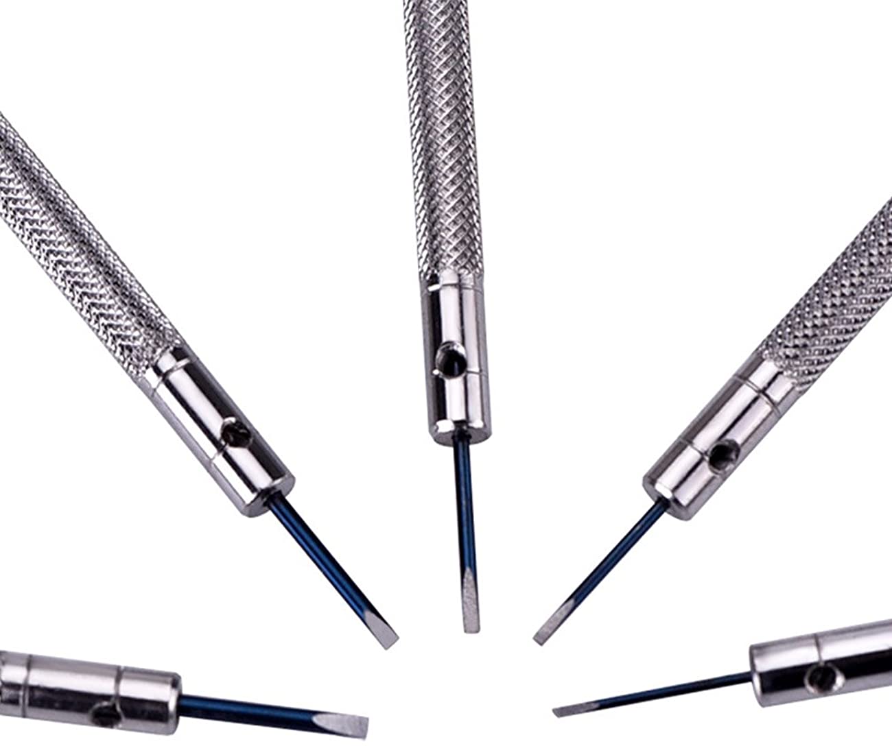 5 Pieces Watchmakers Jewelers Screwdrivers Set with 5 Replacement Tips ...