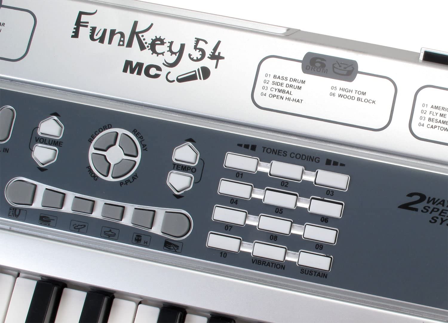 FunKey 54-MC Keyboard + Sheet Music Rack + Microphone – BigaMart