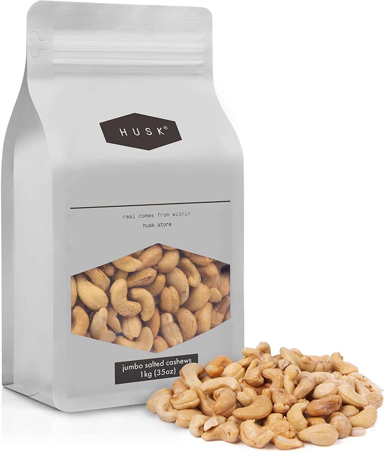 1KG Salted Cashews by HUSK – Resealable Pouch – BigaMart