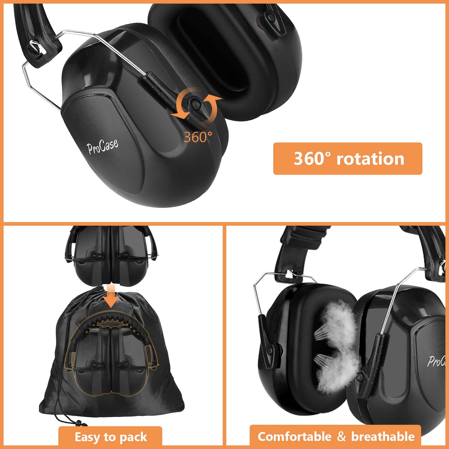 Procase Adult Ear Defenders Shooting Noise Cancelling Headphones Nrr
