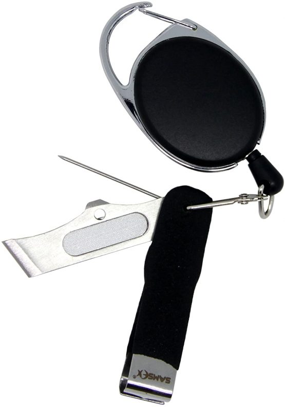 SAMSFX Jig Eye Cleaner, Line Clipper and Hook Sharpener Kit Fly Fishing ...