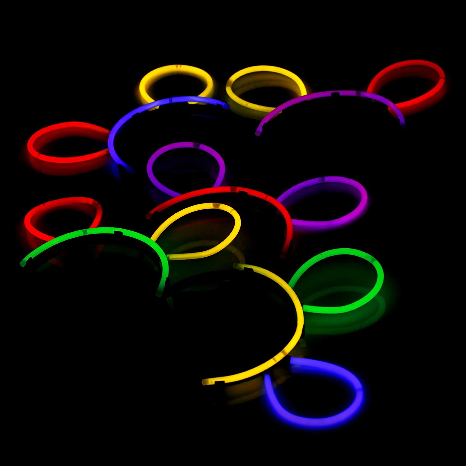 KNIXS PD11493 Pack of 20 Glow Sticks Headbands Display Intense Luminous ...