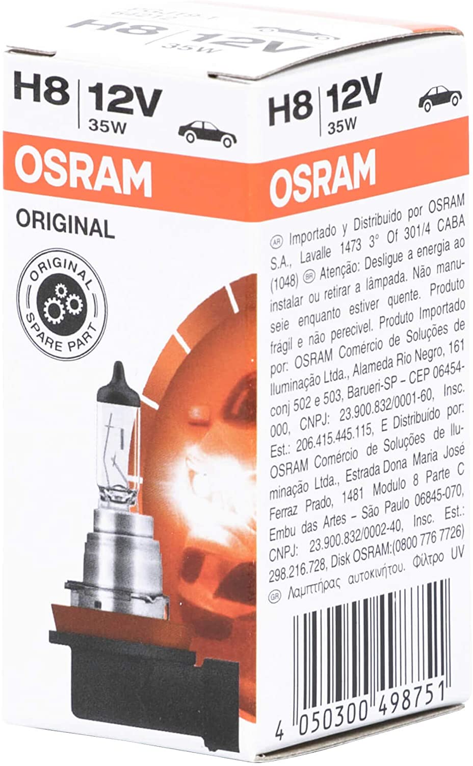 Osram 64212 Original Line H8 12 V Car Light Bulbs, OEM Quality Halogen ...