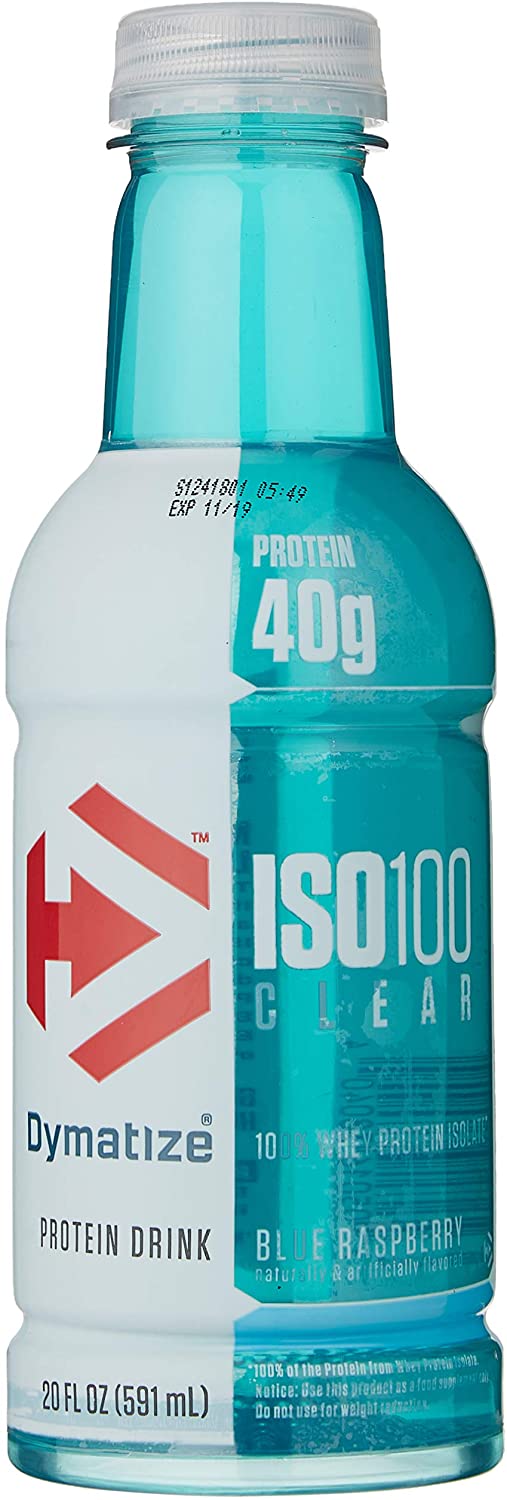 Dymatize Nutrition ISO 100 Clear RTD, Blue Raspberry, 591 ml, Pack of ...
