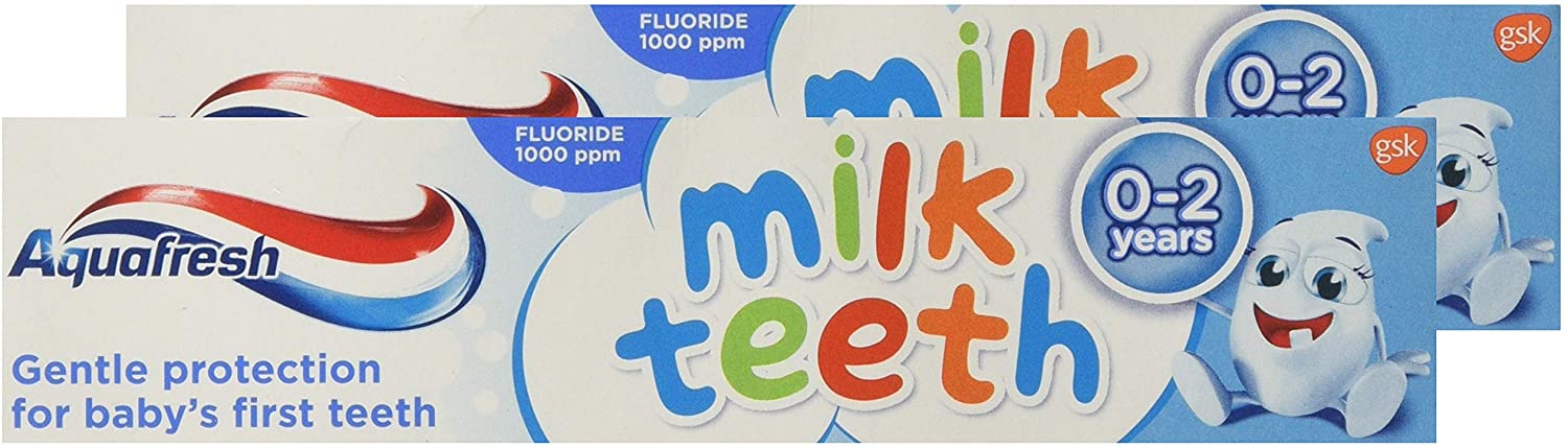 Aquafresh Milk Teeth Toothpaste 0-2 Years (50ml) – Pack of 2 – BigaMart