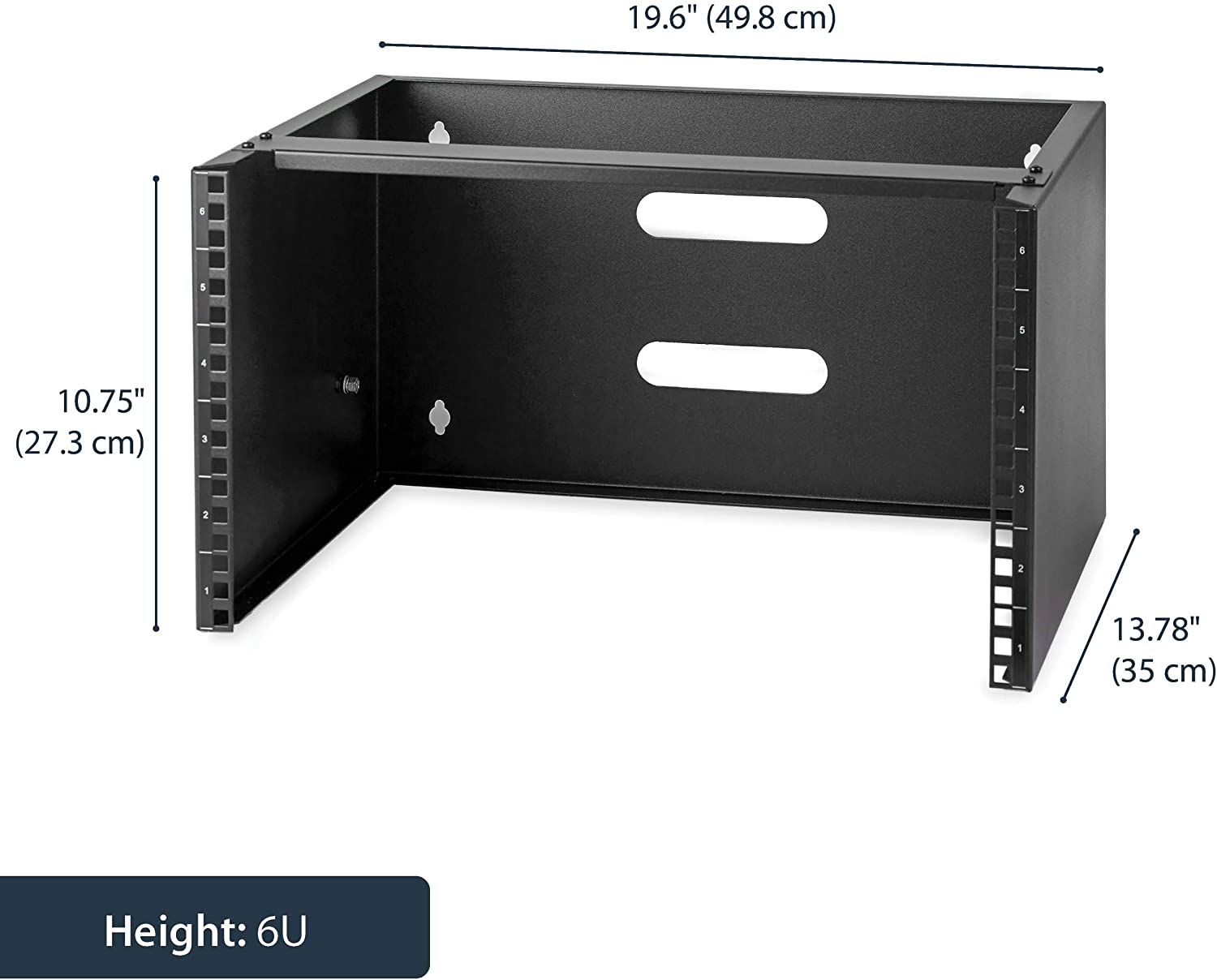 StarTech 6U Wall Mount Network Rack – 14 Inch Deep (Low Profile) – 19″ Patch Panel Bracket for ...