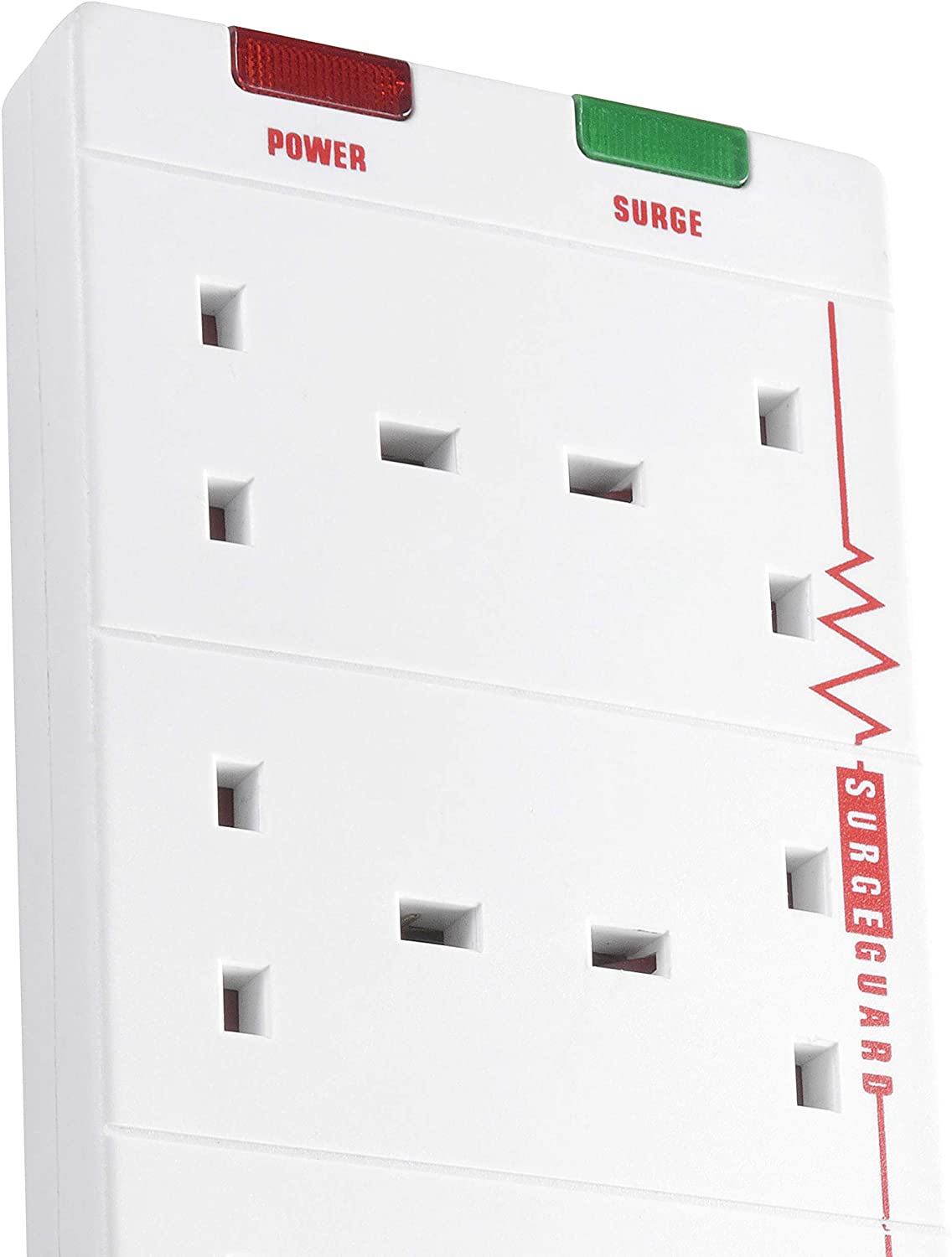 Masterplug Eight Socket Surge Protected Extension Lead, 2 Metres, 27 x ...