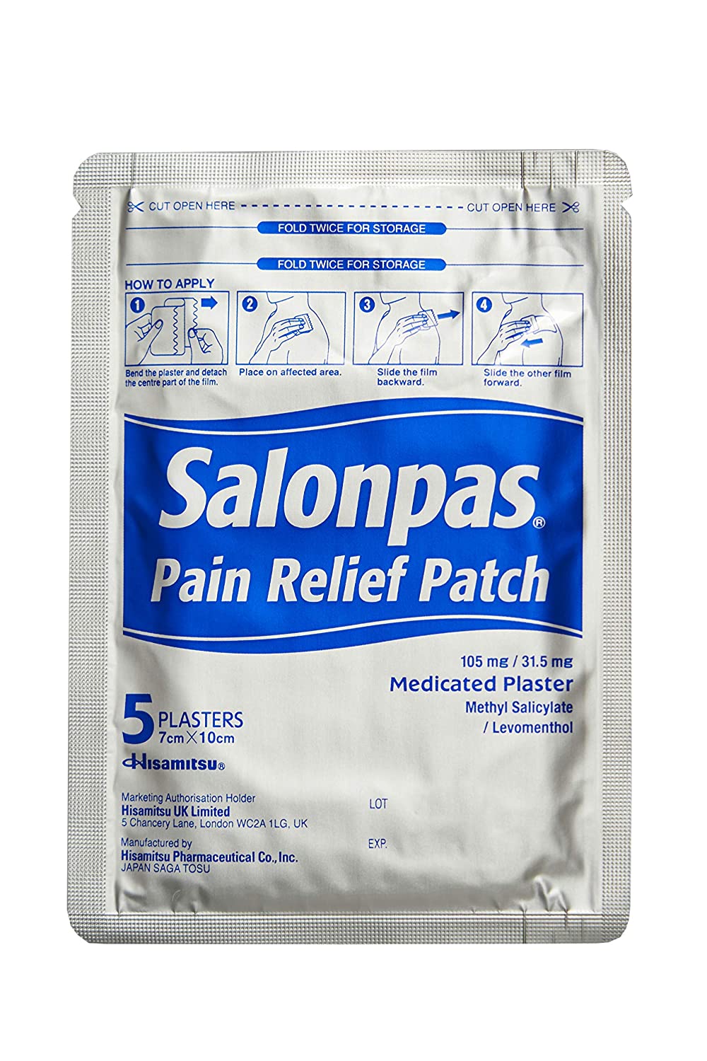 Salonpas Pain Relief Patch – 5 pack – Medicated Plaster for Joint ...