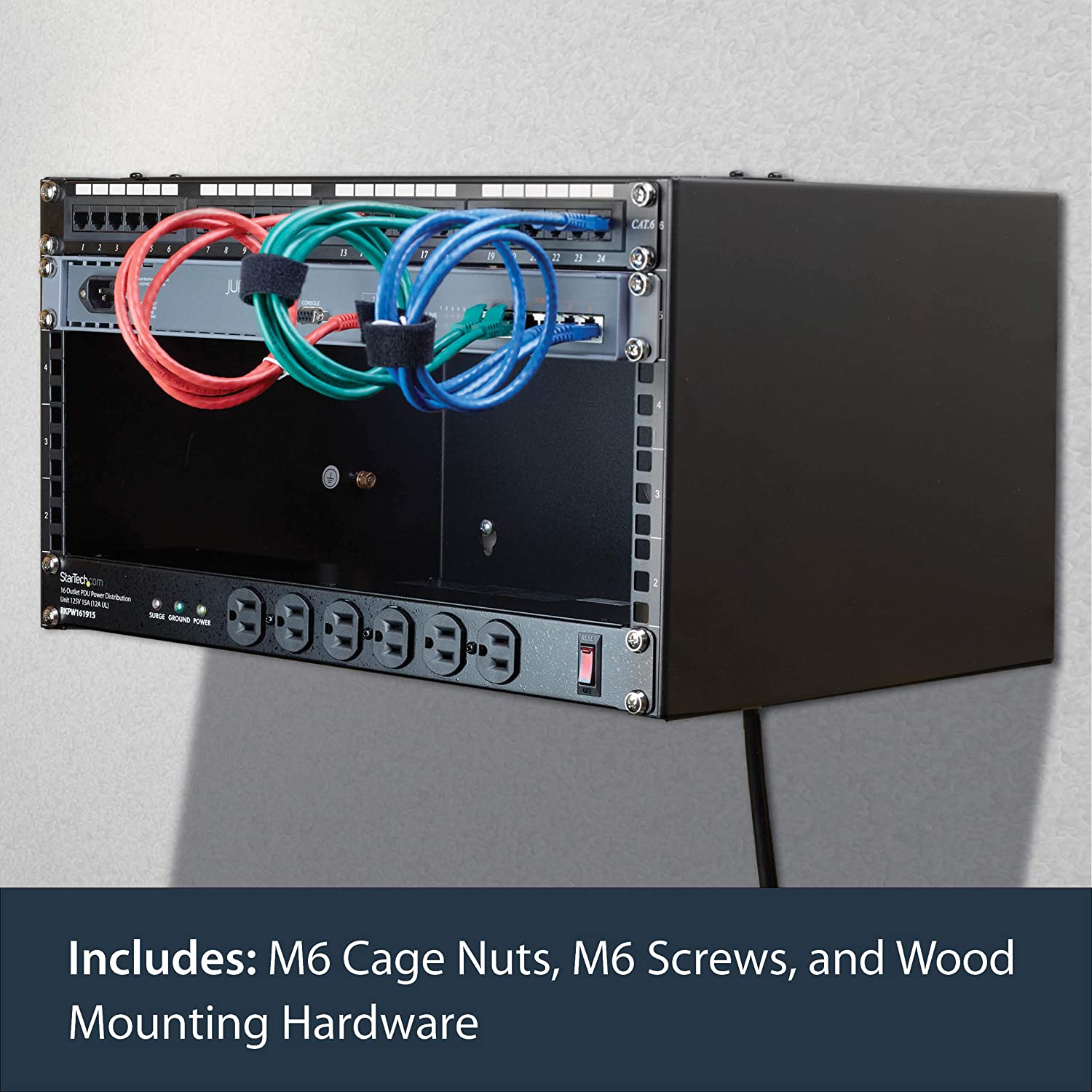 StarTech 6U Wall Mount Network Rack – 14 Inch Deep (Low Profile) – 19 ...