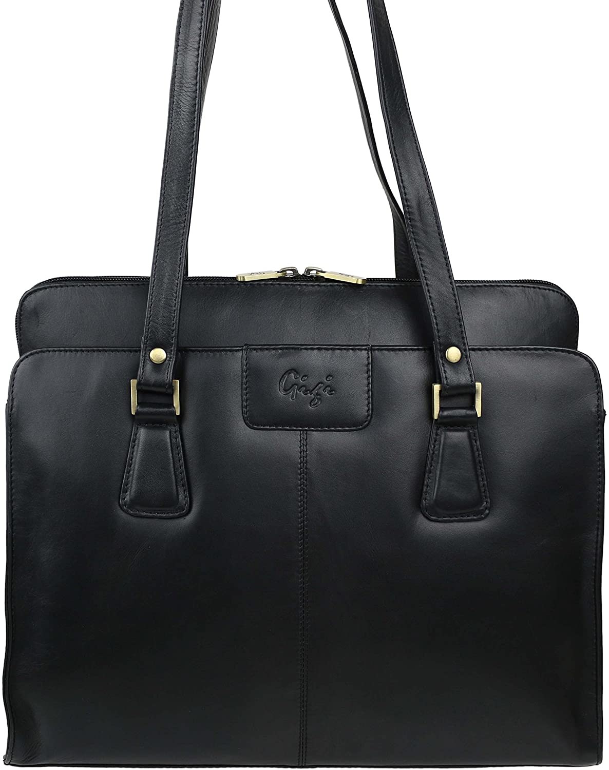 Ladies Black LEATHER Grab Work Bag Handbag by GiGi Shoulder 70’s ...