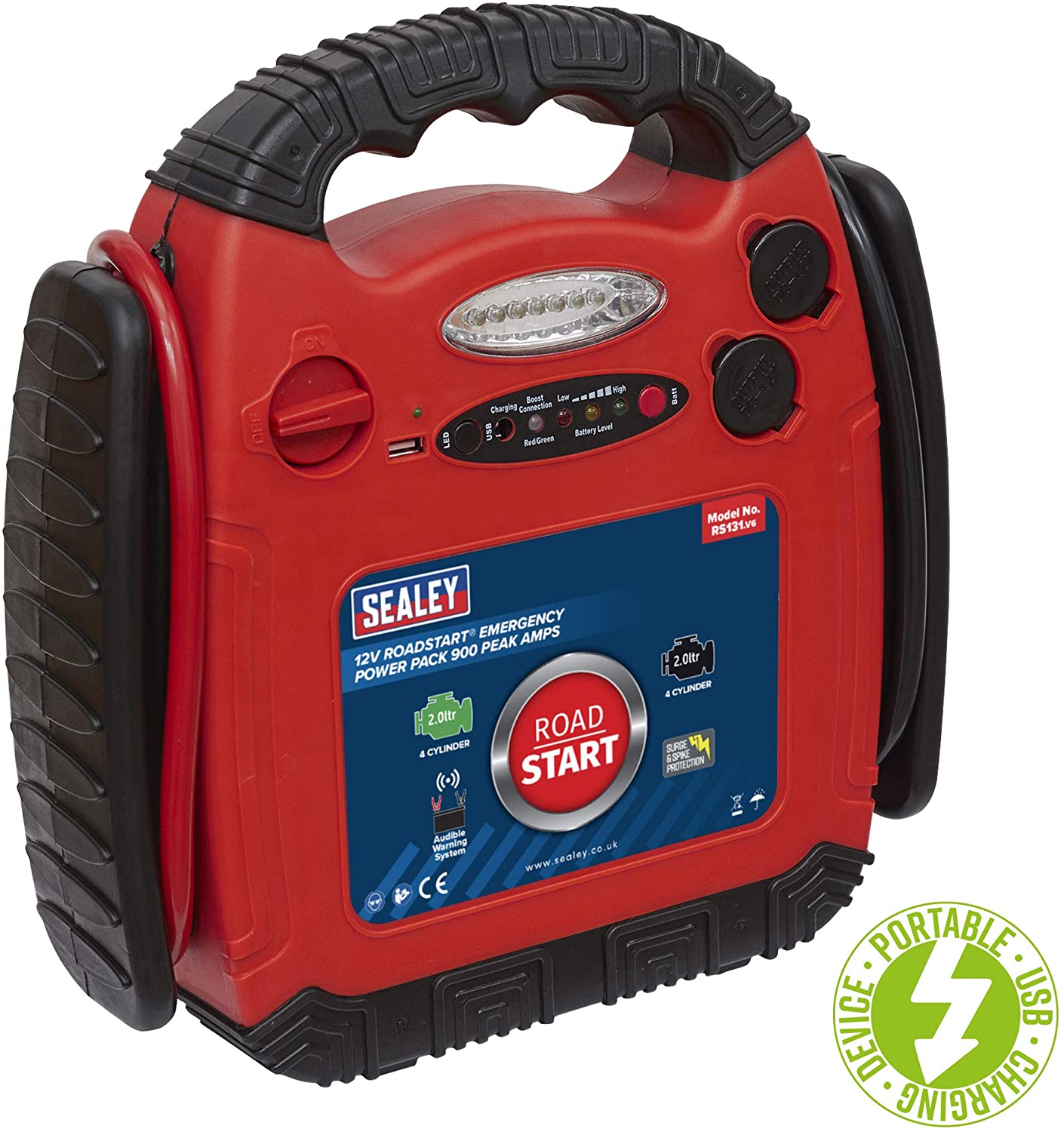 Sealey RS131 Roadstart Emergency Power Pack, 12V, 900 Peak Amps – BigaMart