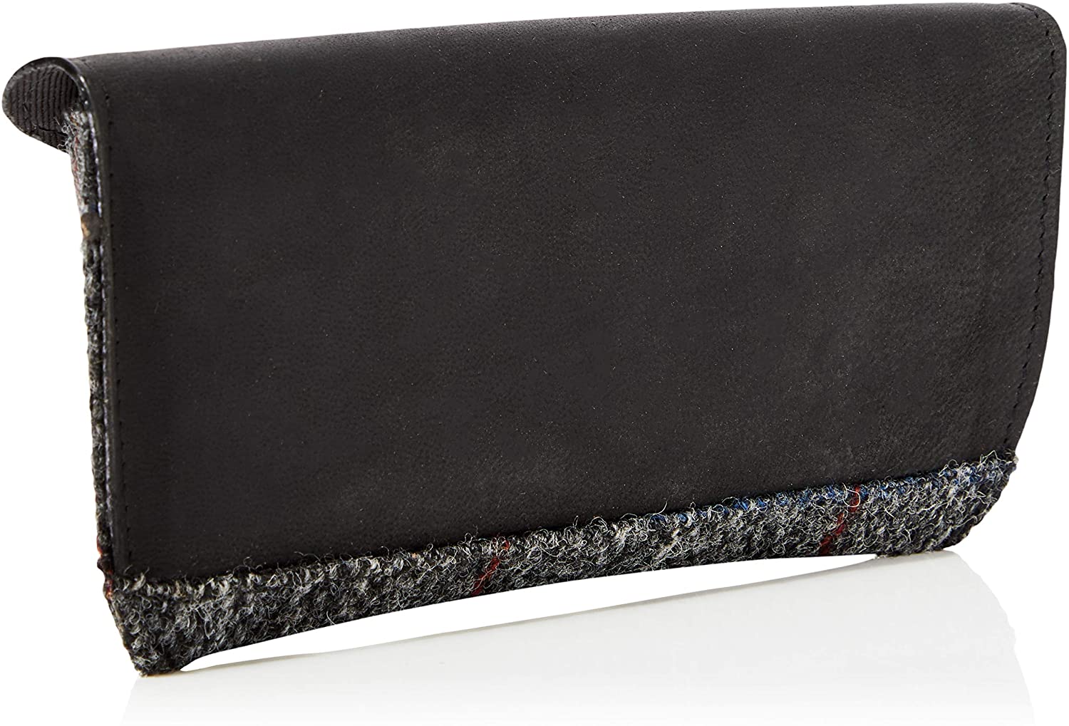 British Bag Company Harris Tweed Black and Grey with Leather Trim ...