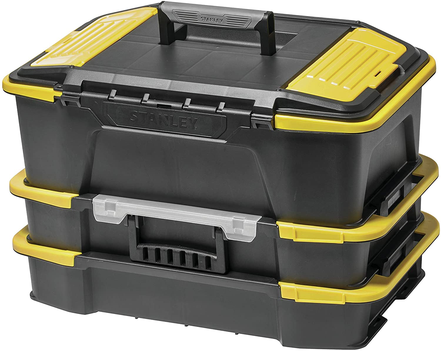 Stanley STST1-71962 Click+Connect Tool Box with Organizer, Black/Yellow ...