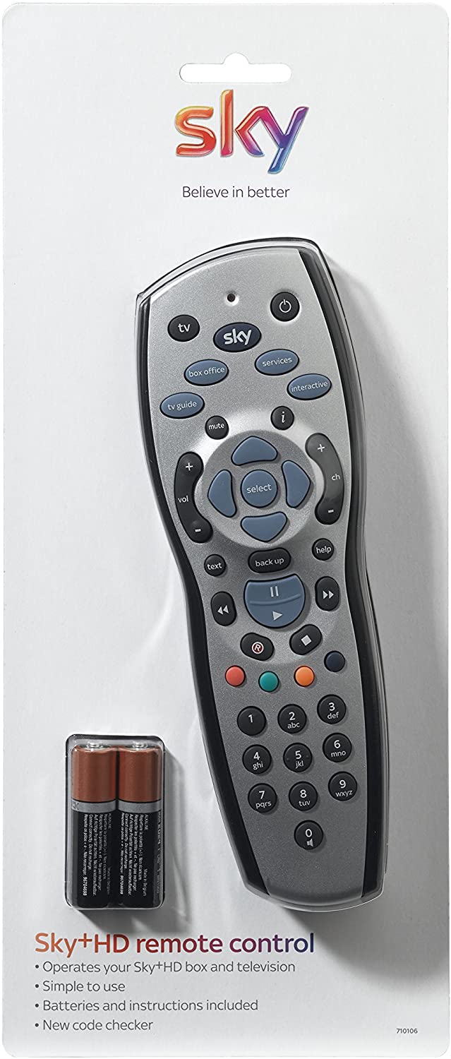 Original Sky+ HD remote – Duracell Batteries Included – Compatible with Sky+ HD digibox ...