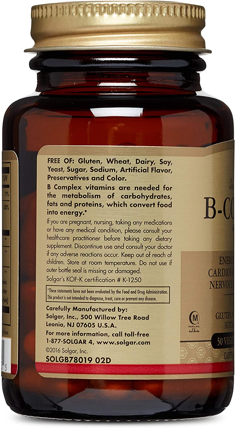 Solgar Vitamin B-Complex ”50” Vegetable Capsules – Pack of 50 – BigaMart