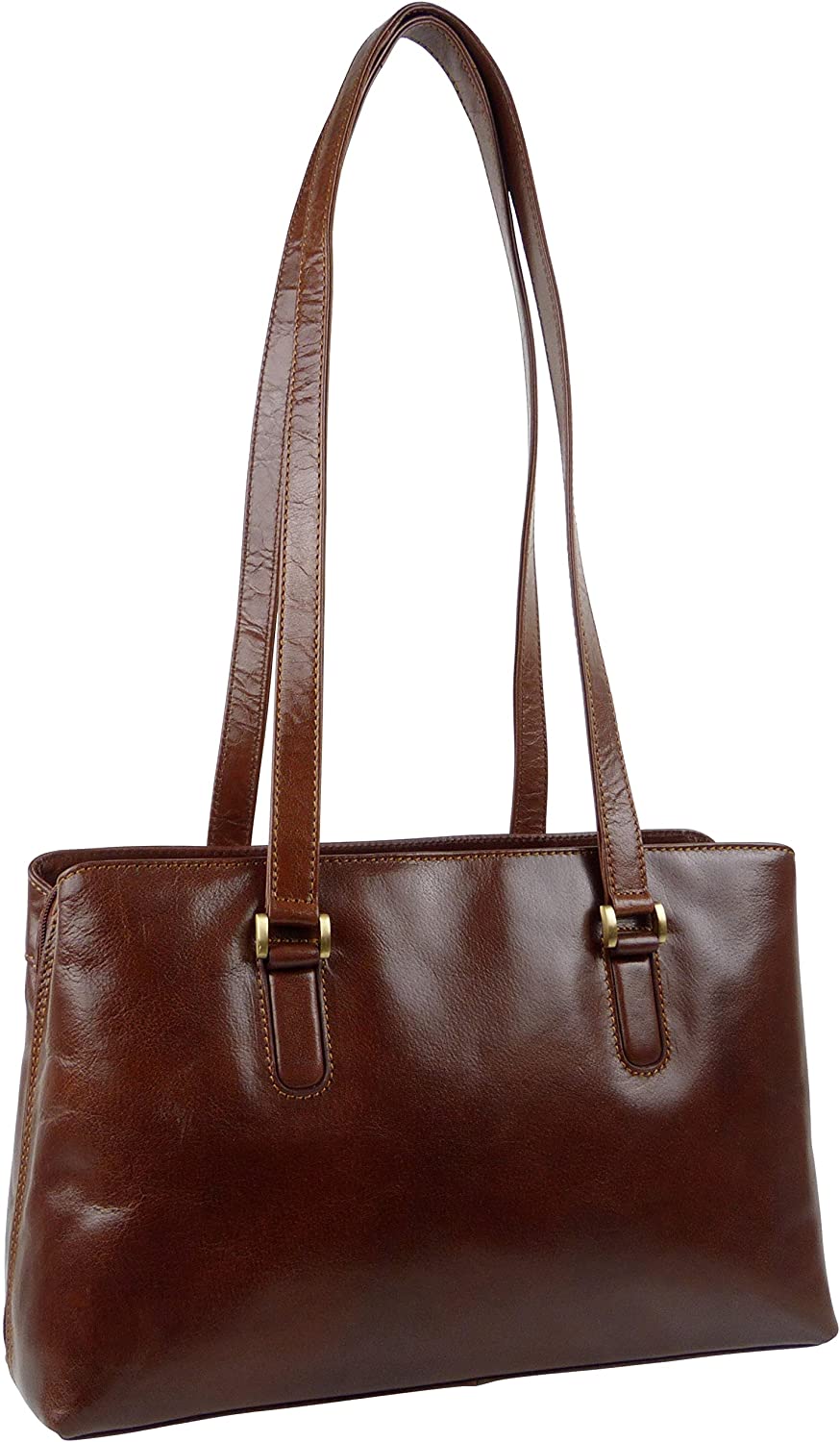 Ladies Vintage Brown Leather Handbag by Visconti Tote Shoulder Strap ...
