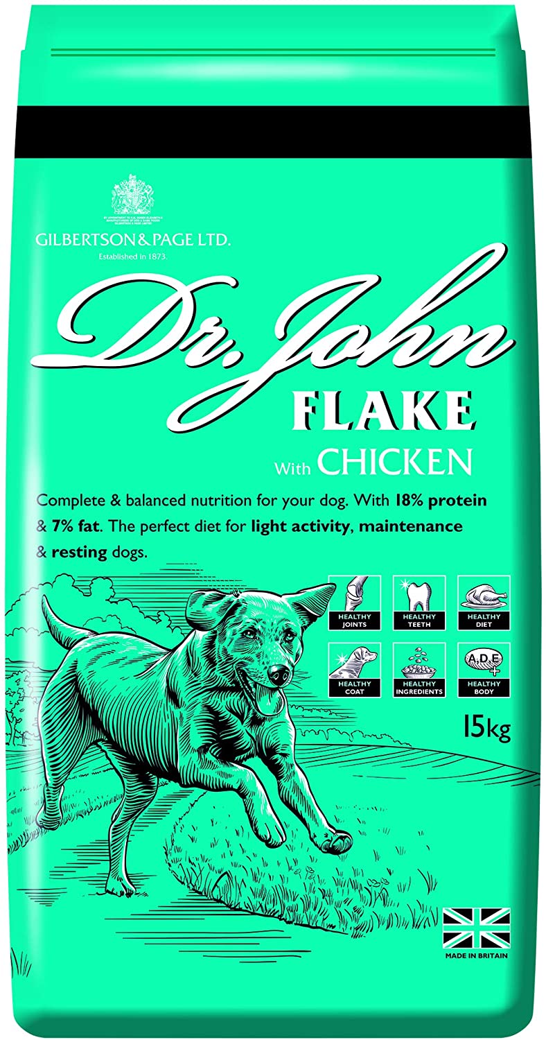 Dr John Complete Dry Dog Food, Flake with Chicken 15 kg – BigaMart