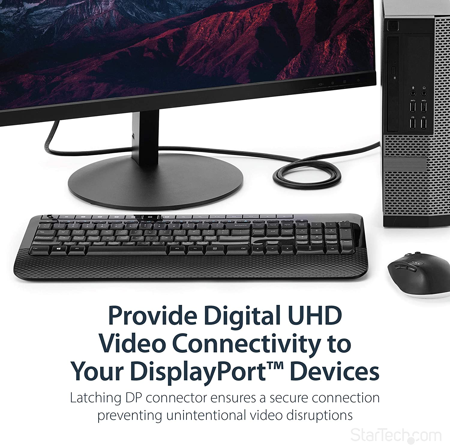 StarTech DisplayPort 1.2 Cable w/ Latches – 6ft / 2m – HBR2 – 4K x 2K ...