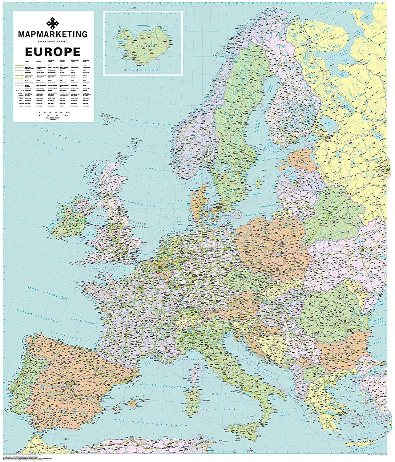 Europe Political Wall Map of Europe (Laminated (unframed)) – BigaMart