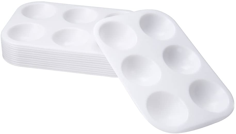 Plastic Paint Palettes 6 Well Rectangular Watercolor Palette Painting ...