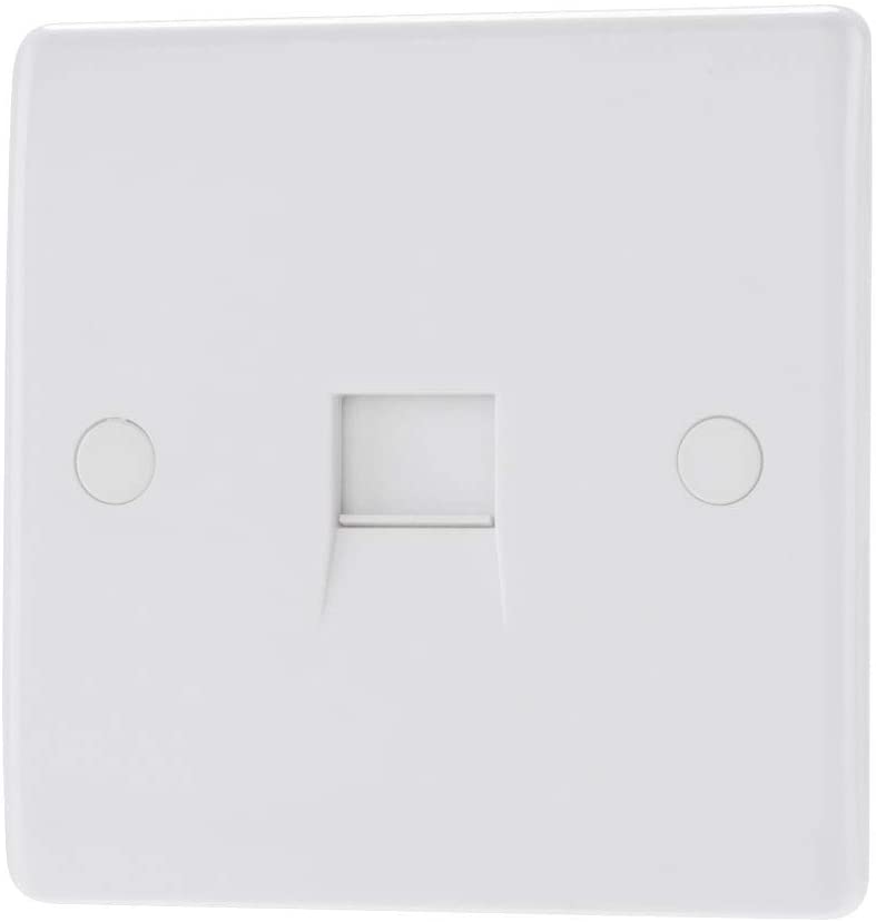 BG Electrical 8BTS/1-01 Single Secondary Telephone Slave Socket, Round ...