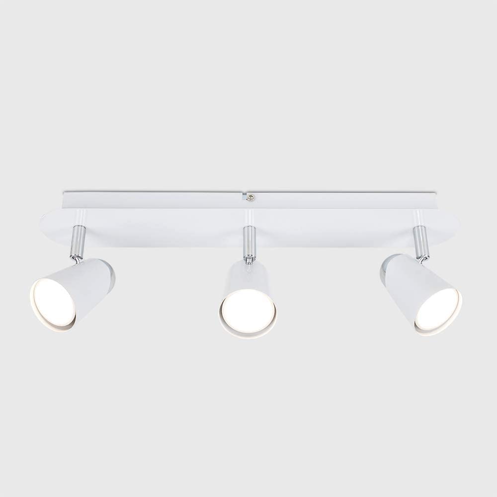 Modern Gloss White & Chrome Adjustable 3 Way Ceiling Spotlight – BigaMart