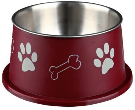 Trixie Plastic Coated Stainless Steel Long-Ear Bowl, 15 cm Diameter, 0. ...