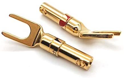 HKSMAN U Shape Plug 4 Pcs 45 Degree Full Copper Gold Plating Connector ...