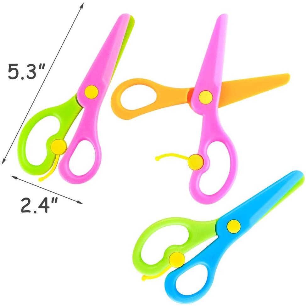 HAKACC 3 PCS Children Safety Scissors Set Preschool Training Scissors ...