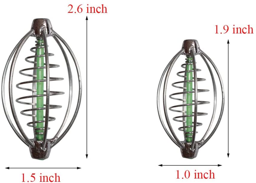 2pcs/pack Carp Fishing Feeder Lead Sinker Fishing Bait Cage Spring with ...
