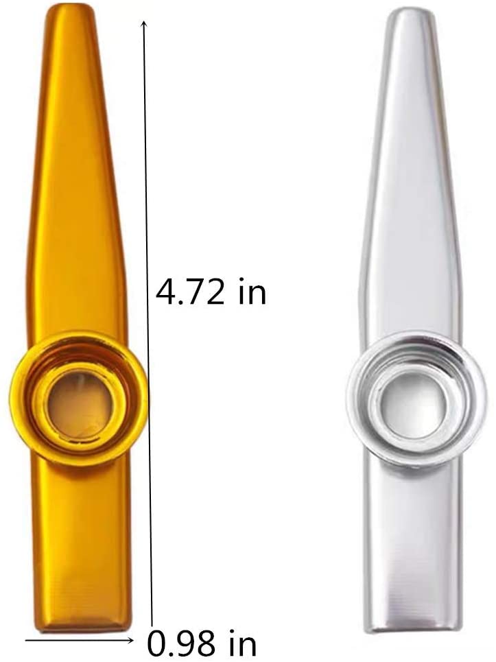 2 Pcs Kazoo Exquisite Metal Mouth Kazoo with 10 Membrane Flute Music ...