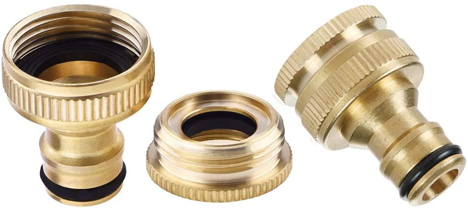 COSORO 2 pack Garden Hose Tap Connector – 3/4 inch & 1/2 inch 2-in-1 ...
