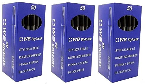 3 XStylostik Black Pens Pack of 50 Biros – BigaMart