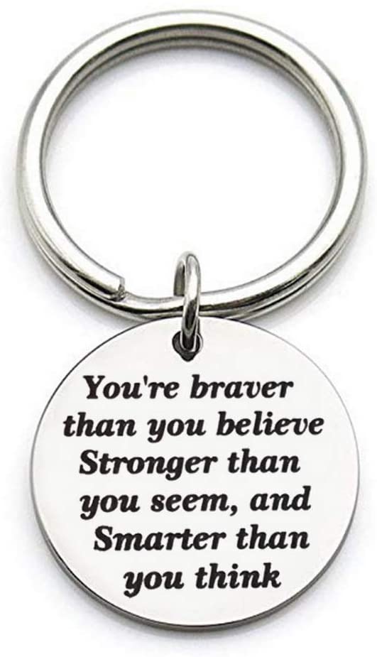nuoshen Inspirational Keyrings, You are Braver Than You Believe ...
