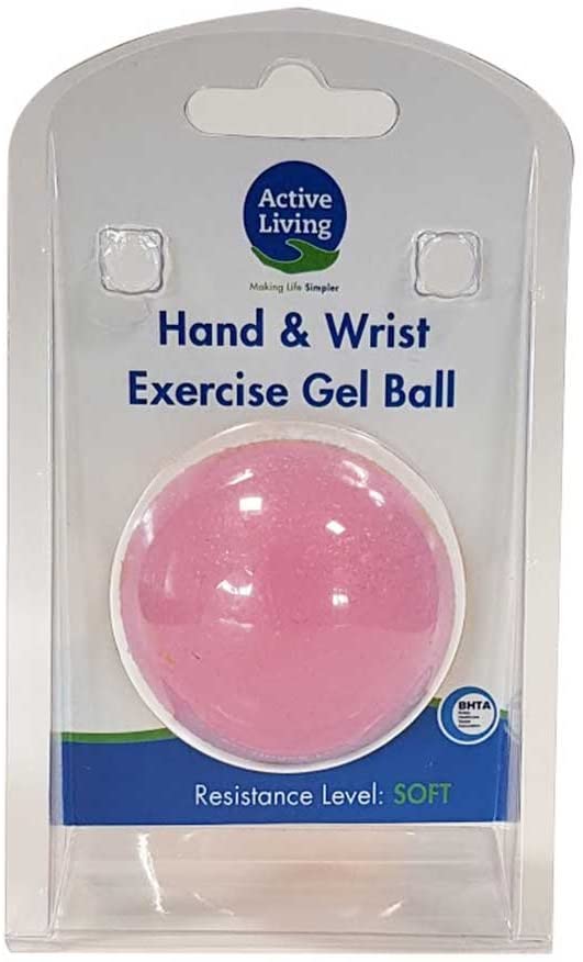 NRS Healthcare Hand and Wrist Gel Exercise Ball, Soft Resistance, Pink ...