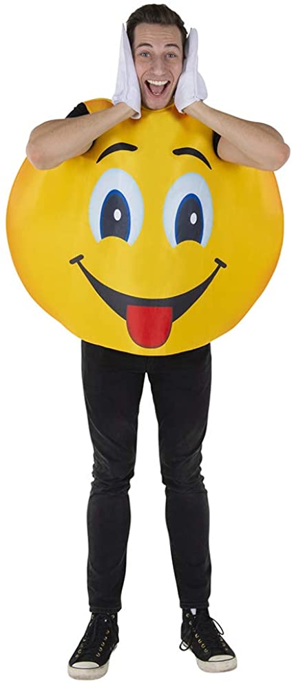 Dress Up America Smiling Emoji Costume for Adults, Multi, One Size fits ...